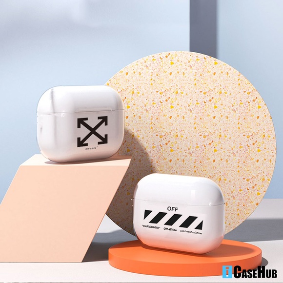 Accessories | Off White Logo Stripe Style Clear Airpods Pro Case | Poshmark